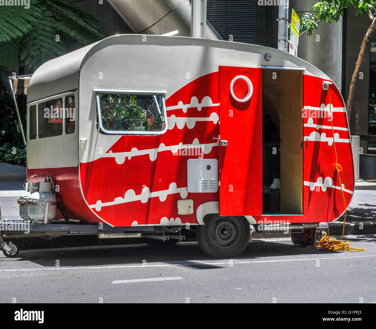 Red And White Vintage Camper at Lachlan Legge blog