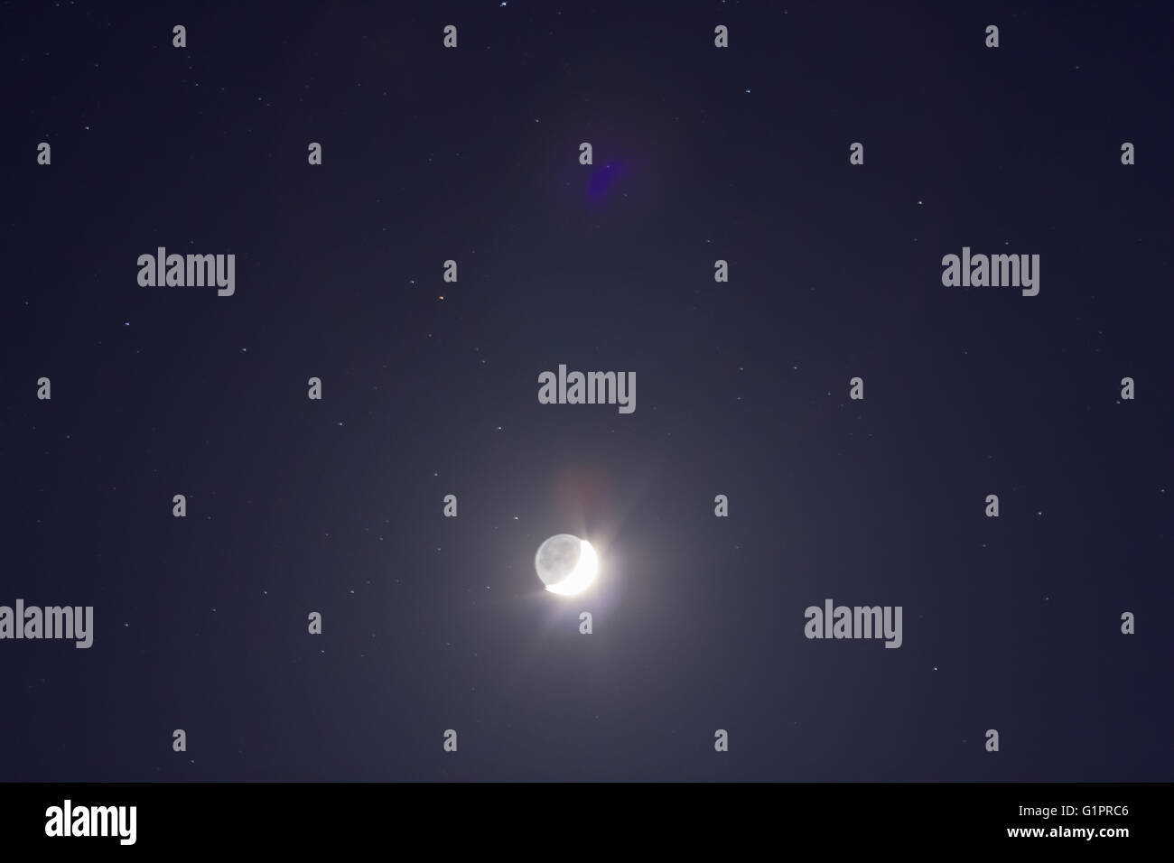 Beautiful month at the night sky with the stars. The phases of the moon ...