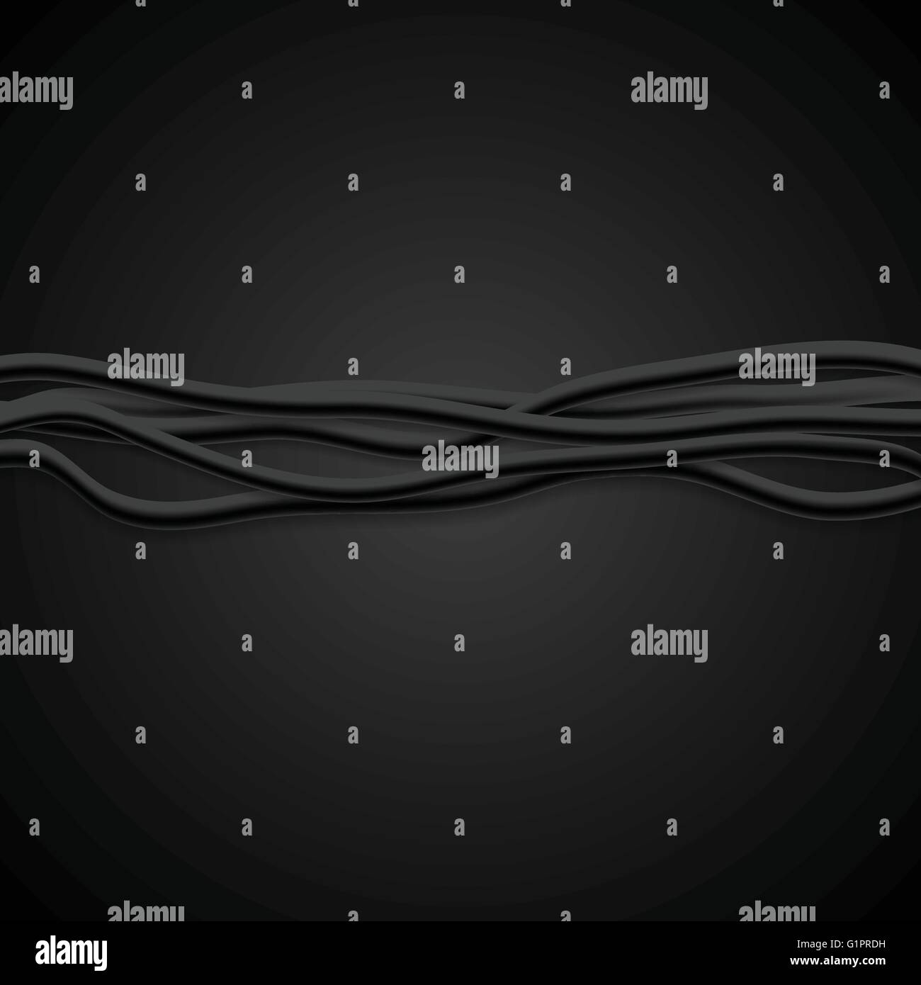 Black vector wires abstract tech background. Dark technology ...
