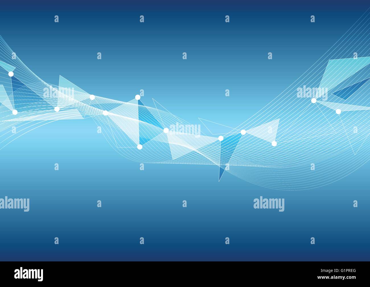 Abstract blue wavy low poly background. Vector technical graphic design ...