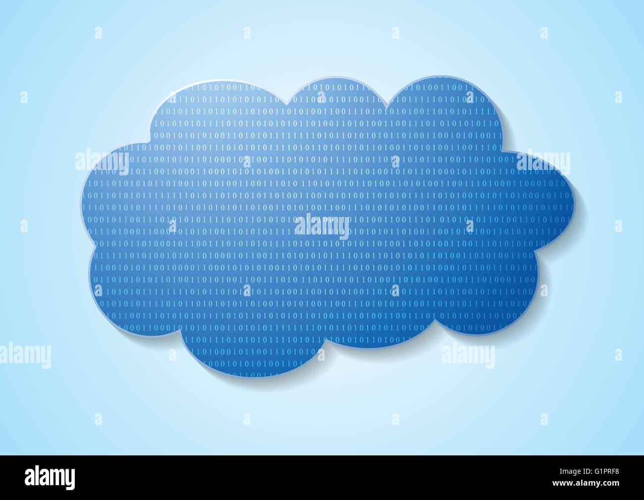 Binary code system and blue cloud tech design. Vector background Stock Vector Image & Art - Alamy