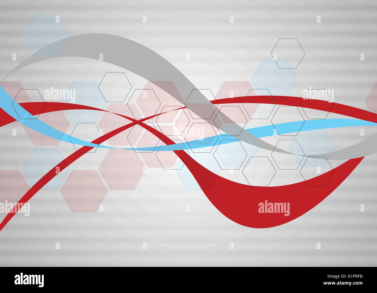 Minimal tech abstract background with waves and hexagons. Vector design ...