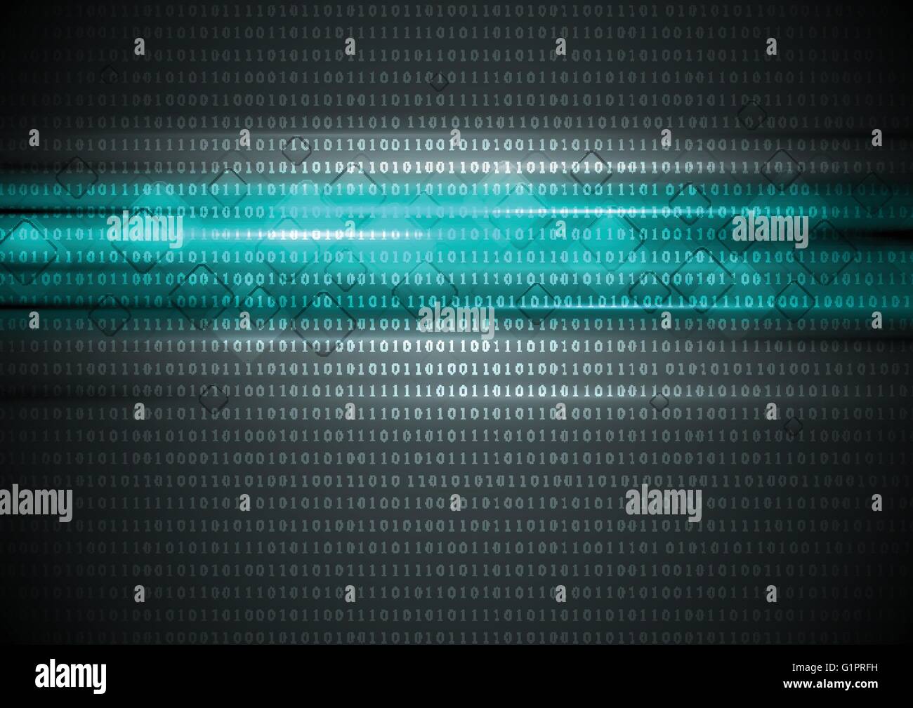 Glowing turquoise stripes with squares and binary code. Vector technology design Stock Vector ...
