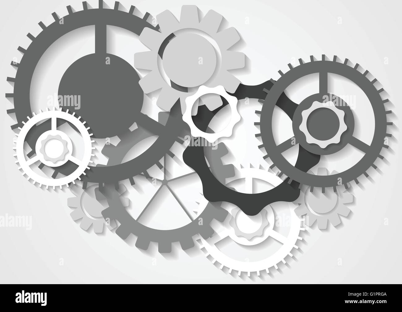 Grey tech abstract gears mechanism background. Vector graphic brochure ...
