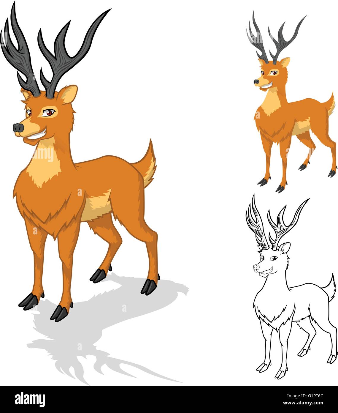 High Quality Deer Cartoon Character Vector Illustration Stock Vector ...