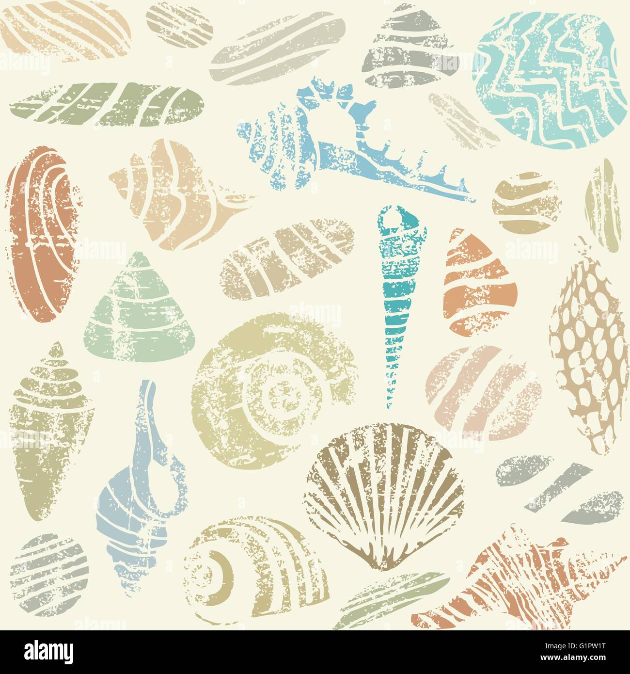 Seamless pattern shells on Stock Vector Images - Alamy
