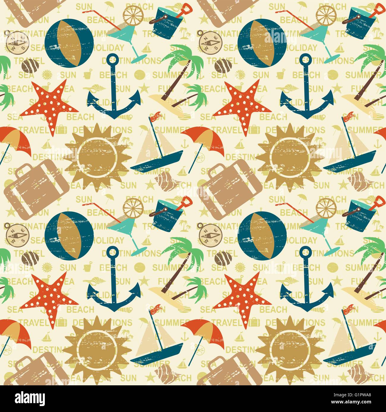 Seamless vector summer pattern Stock Vector Images - Alamy