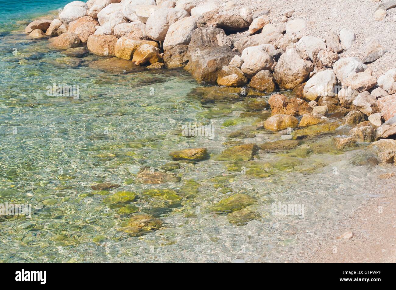 Beautiful beach with stones on Podgora, Croatia Stock Photo - Alamy