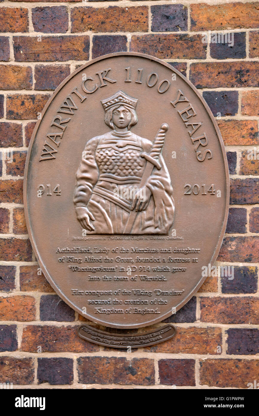 Warwick 1100 Years Anniversary Plaque, England, UK Stock Photo - Alamy