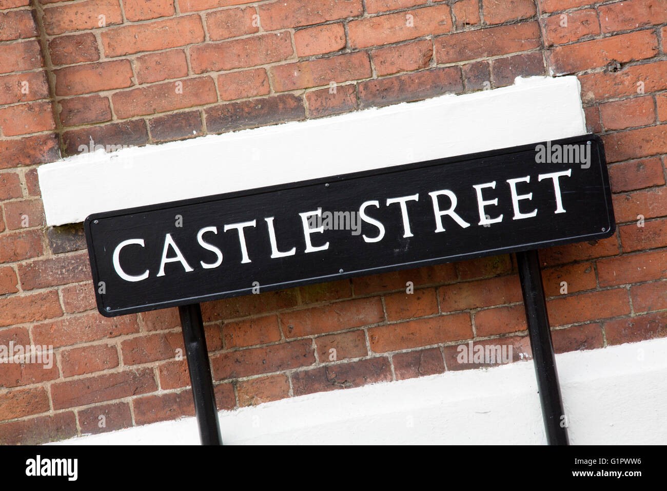 Castle Street Sign, Warwick, England, UK Stock Photo - Alamy