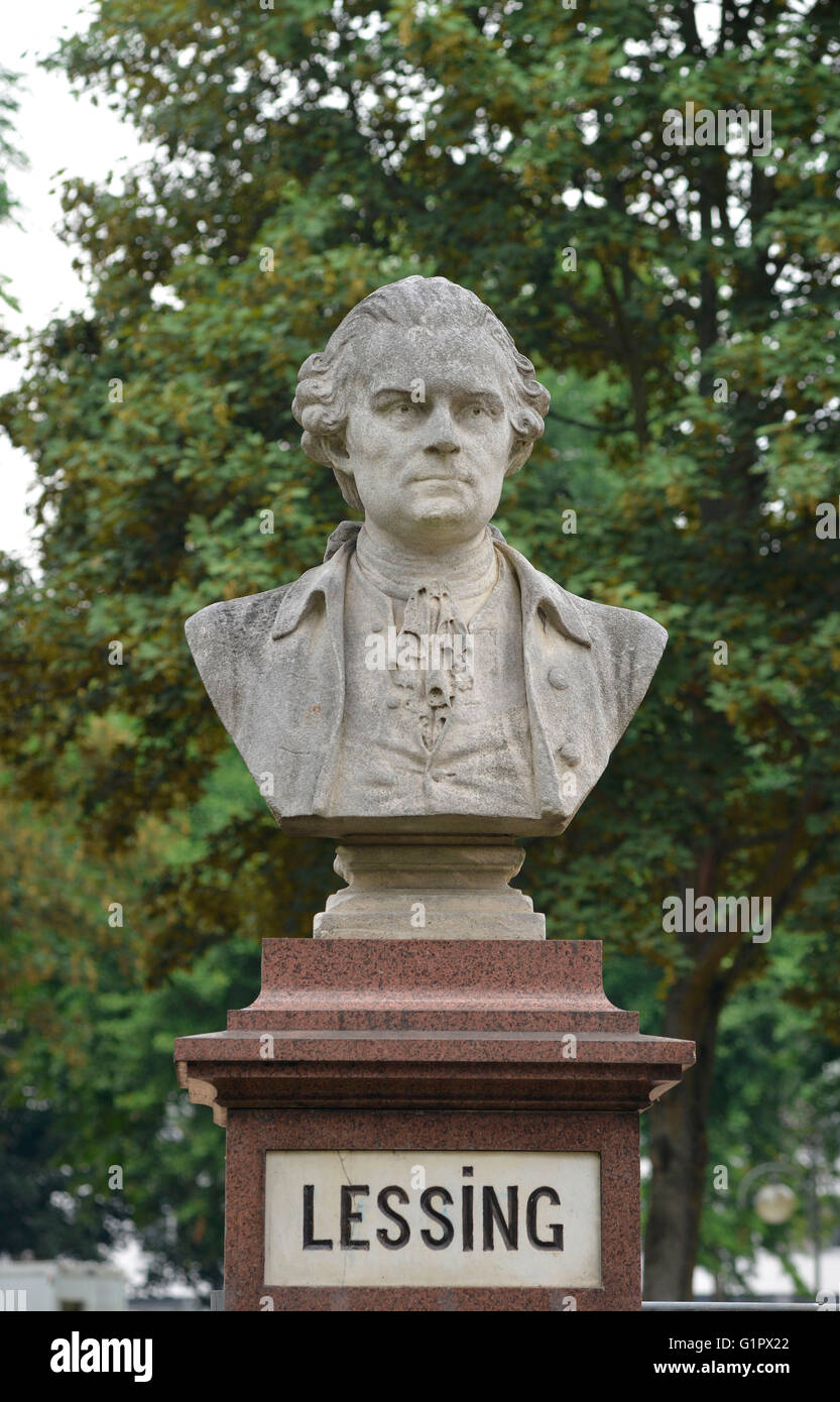 Gotthold Ephraim Lessing bust, Obermain-Anlage, Frankfurt on the main ...