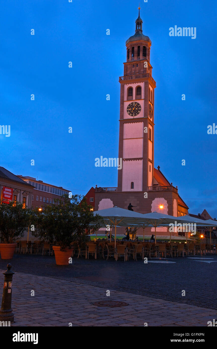 Augsburg, Rathausplatz, Town Hall Square, Perlach Tower, Romantic Road ...