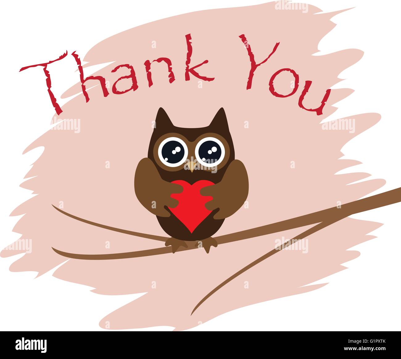 vector illustration of a thank you card with birds Stock Vector Image ...