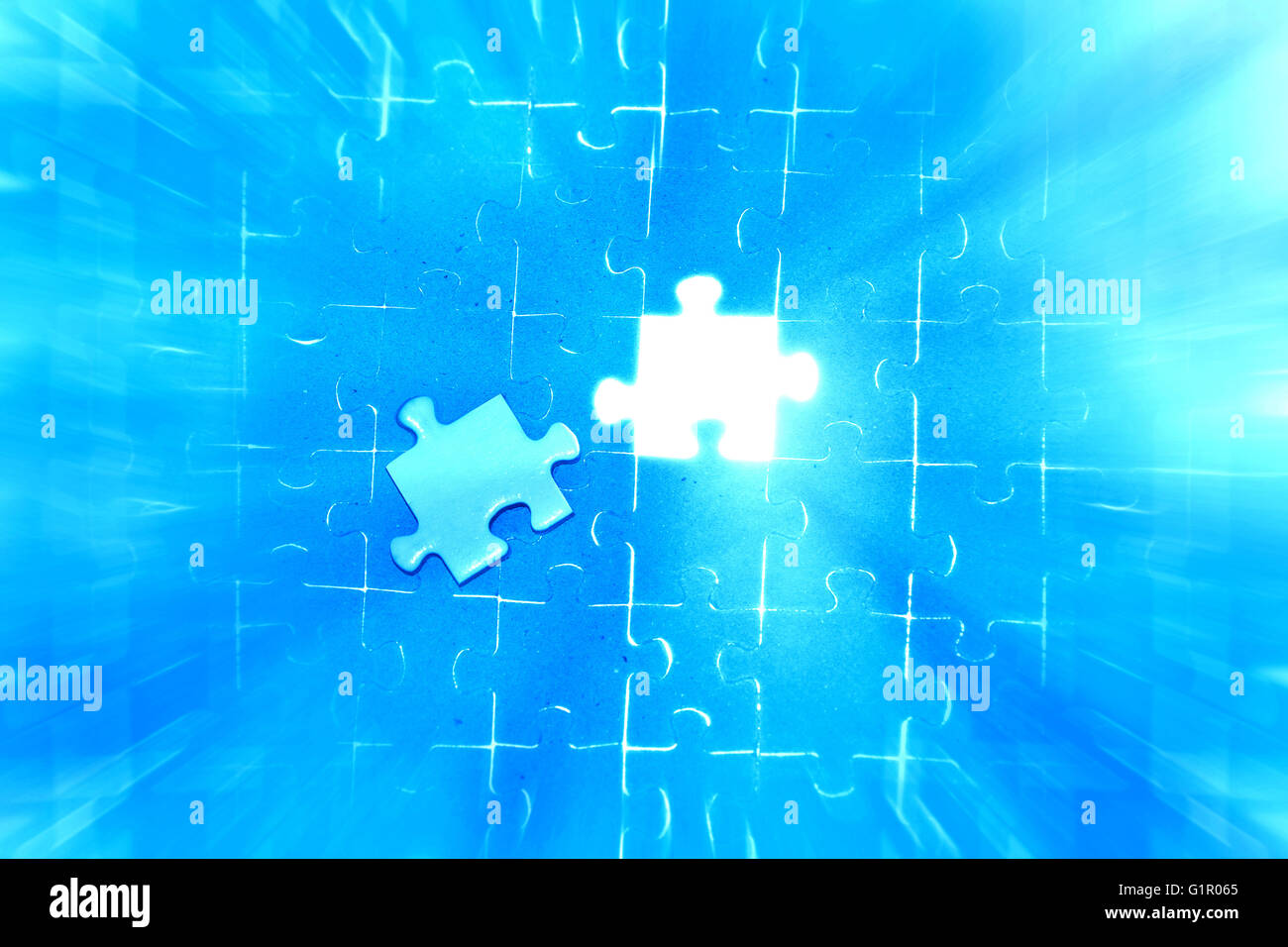 Final jigsaw puzzle piece. Success in business concept Stock Photo - Alamy