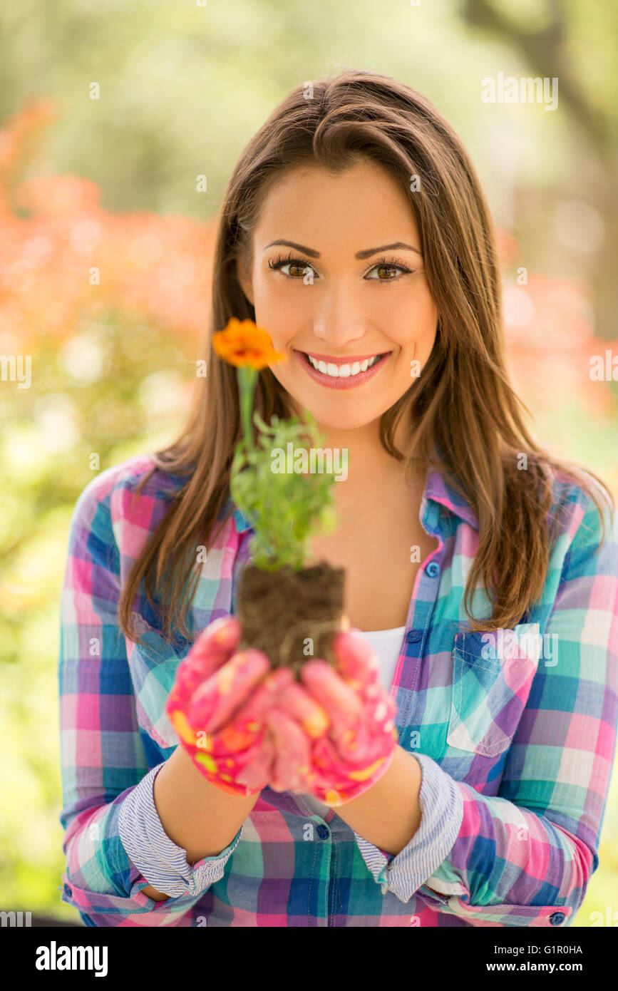 Gardener girl hi-res stock photography and images - Alamy