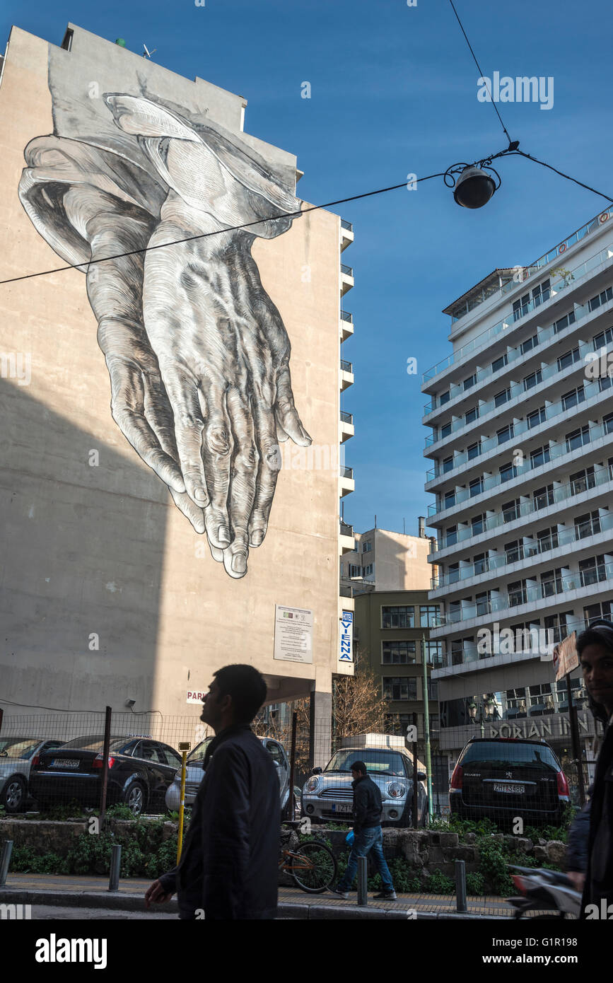Graffiti Praying Hands