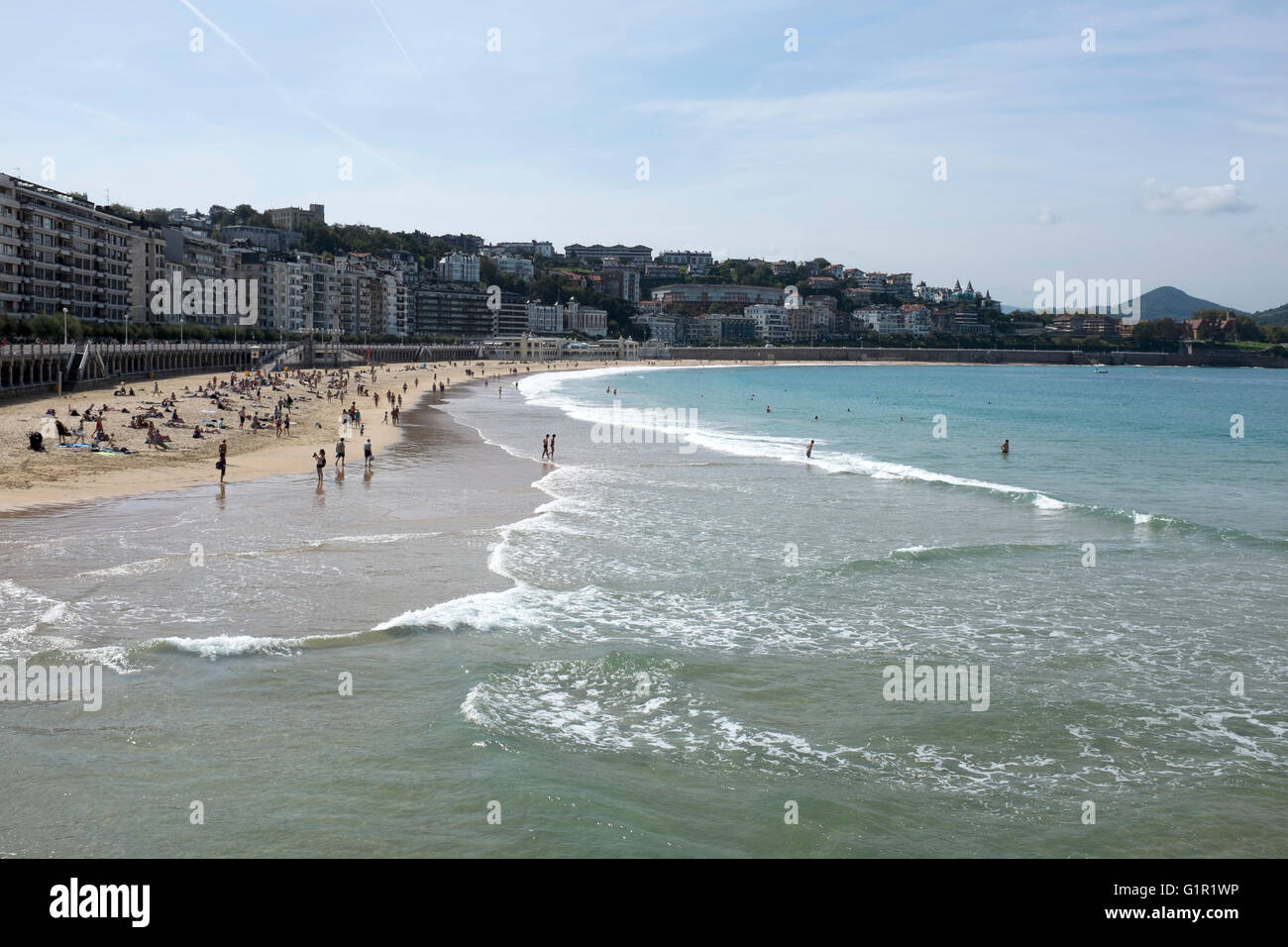 Beach Scene San Sebastian Spain Stock Photo - Alamy
