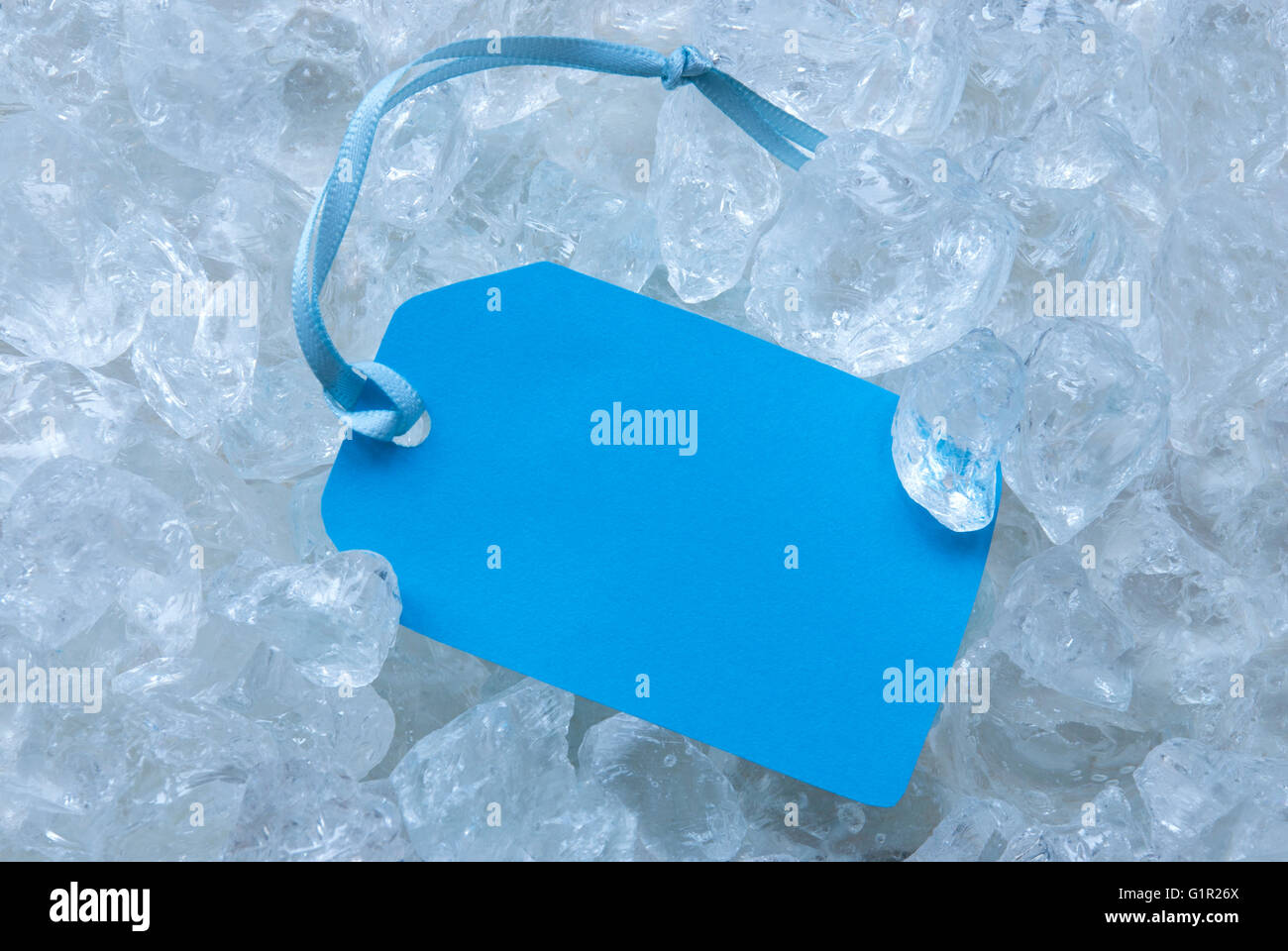 Label On Ice With Copy Space Stock Photo - Alamy