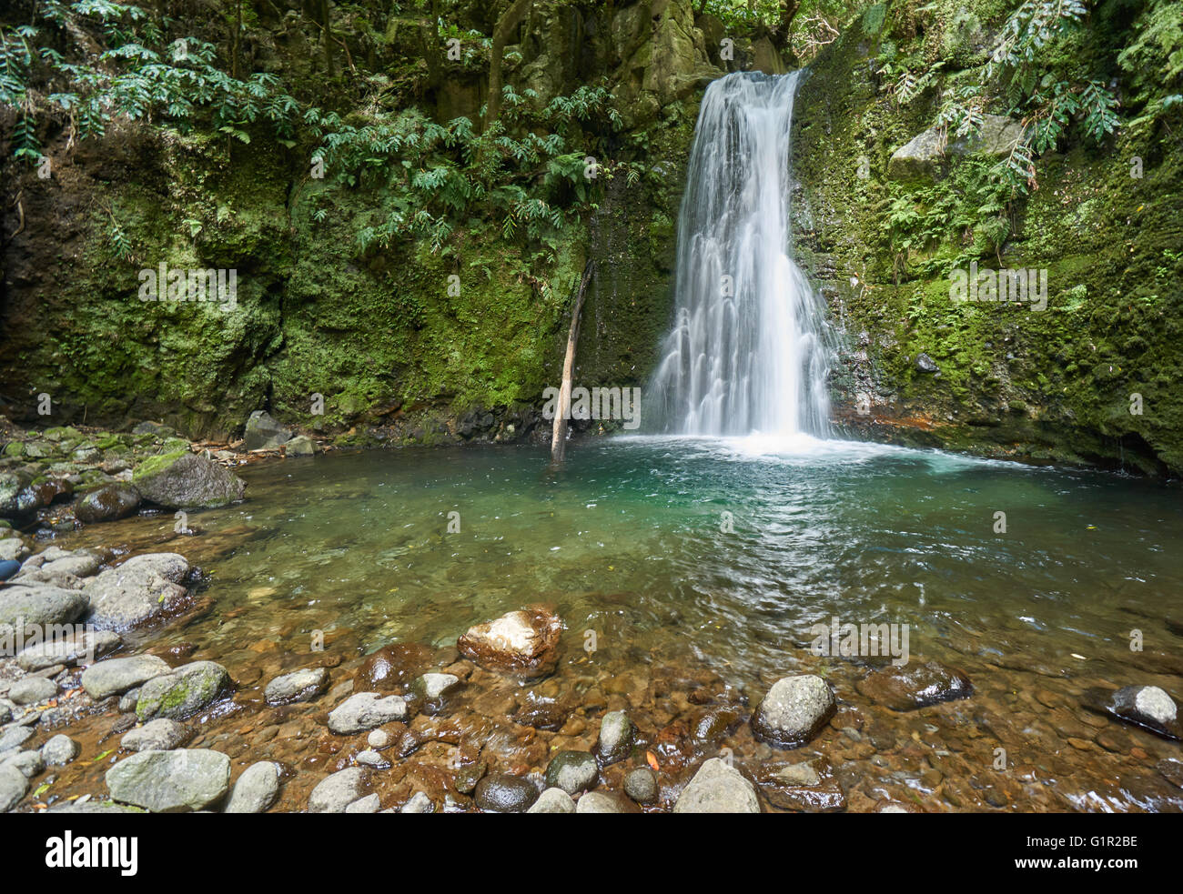Waterfall, Azores, Portugal Stock Photo - Alamy