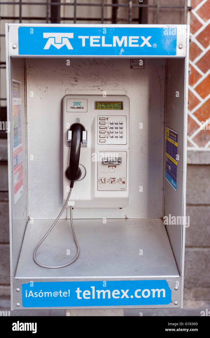 Phone booth in Mexico Stock Photo - Alamy