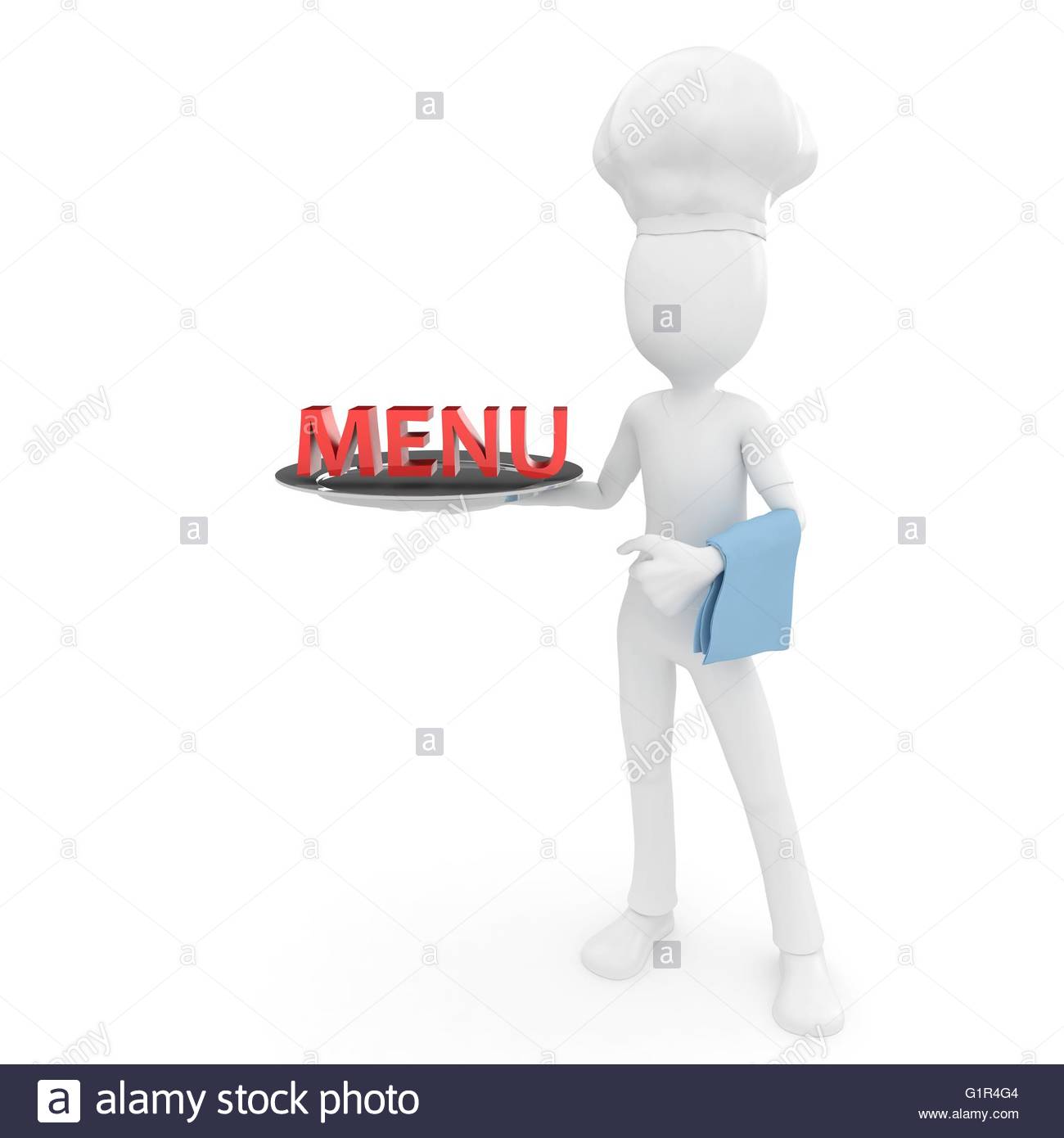 3d Man Chef Menu Isolated Stock Photos & 3d Man Chef Menu Isolated ...