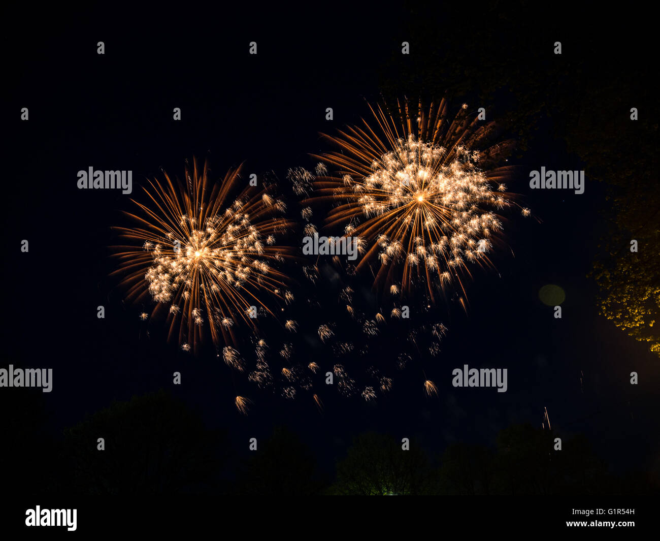 Big colorful fireworks at night, celebration fest Stock Photo - Alamy