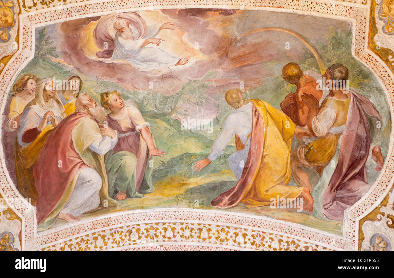 ROME, ITALY - MARCH 11, 2016: God's Covenant with Noah in the Rainbow ...