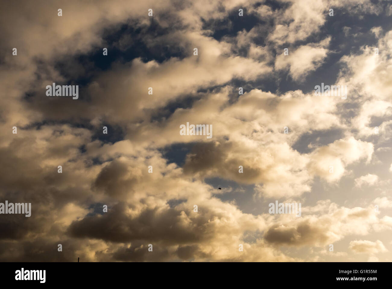 Blue sky with clouds and sun scape Stock Photo - Alamy