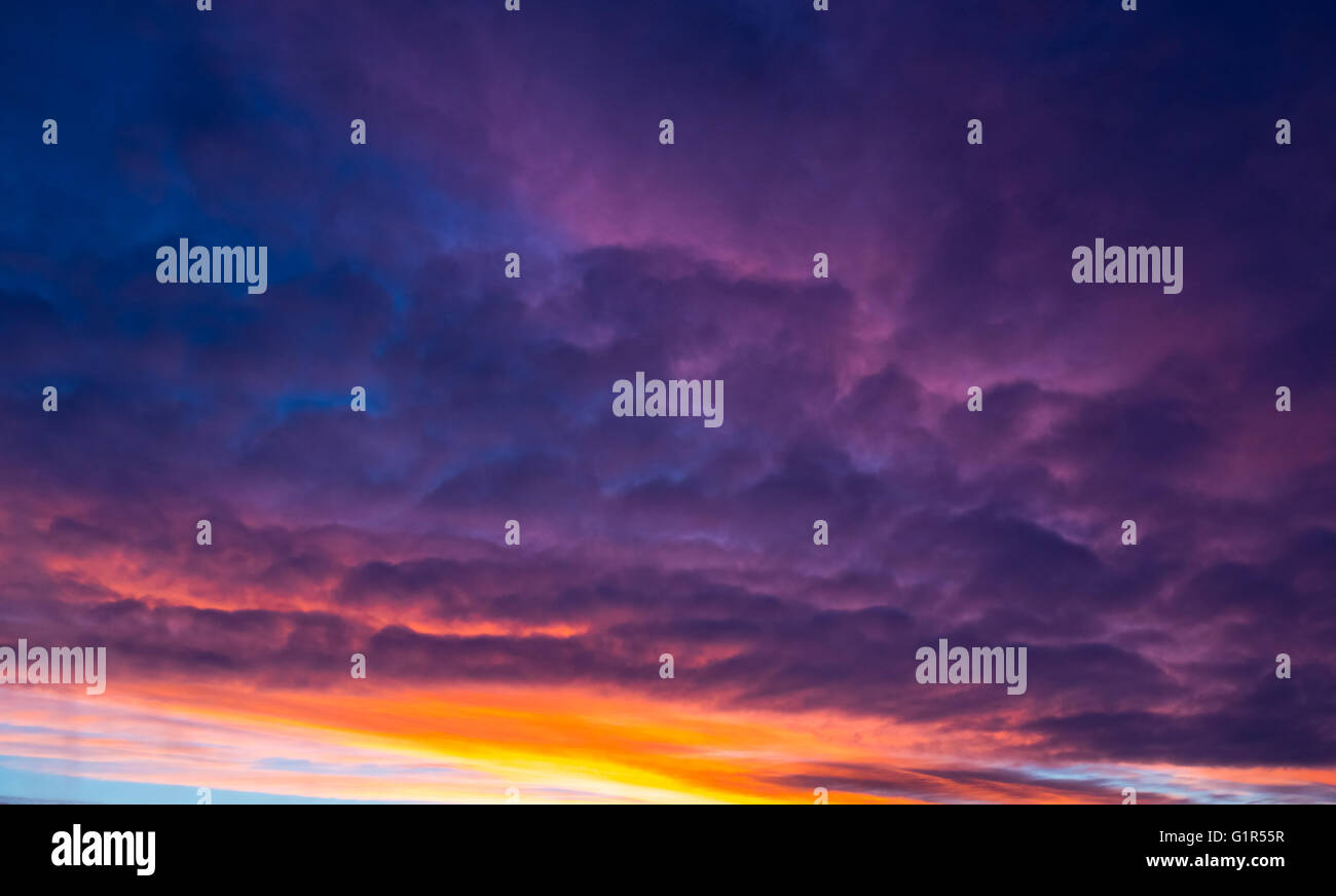 Blue sky with clouds and sun scape Stock Photo - Alamy