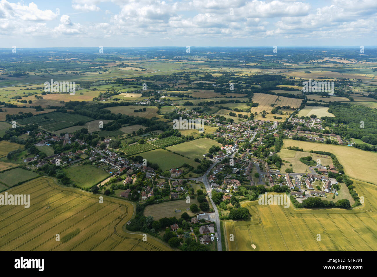 An aerial view of the Kent village of Wittersham and surrounding ...