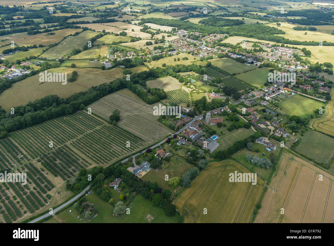 An aerial view of the Kent village of Wittersham and surrounding ...