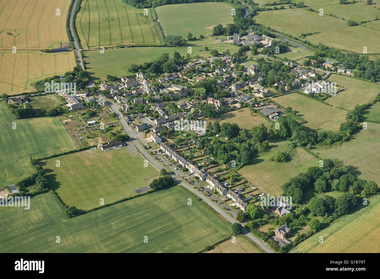 An aerial view of Upper Heyford village and surrounding Oxfordshire ...