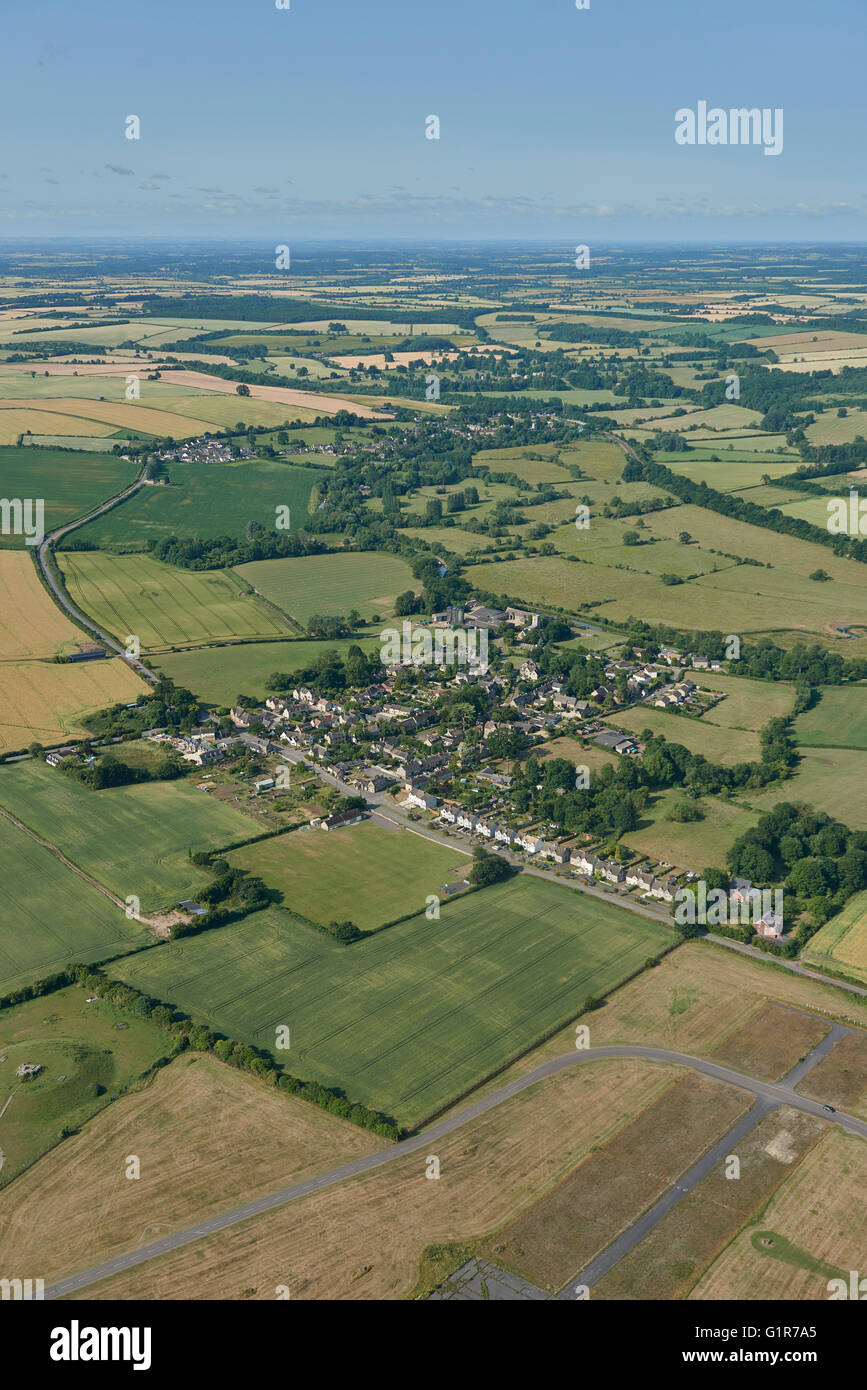 An aerial view of Upper Heyford village and surrounding Oxfordshire ...