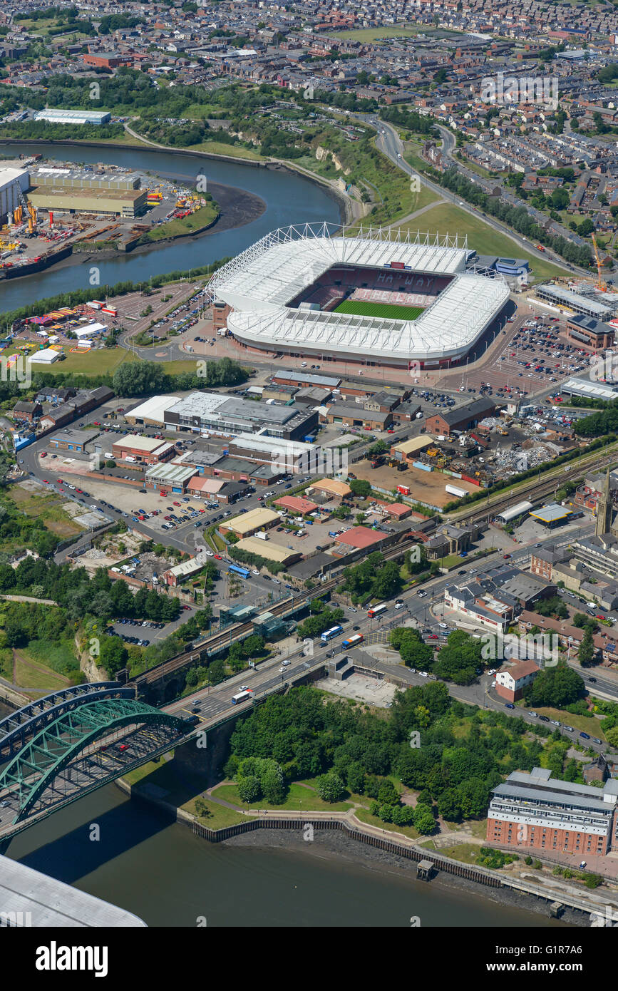 A wide view of the area of Sunderland surrounding the Stadium of Light ...