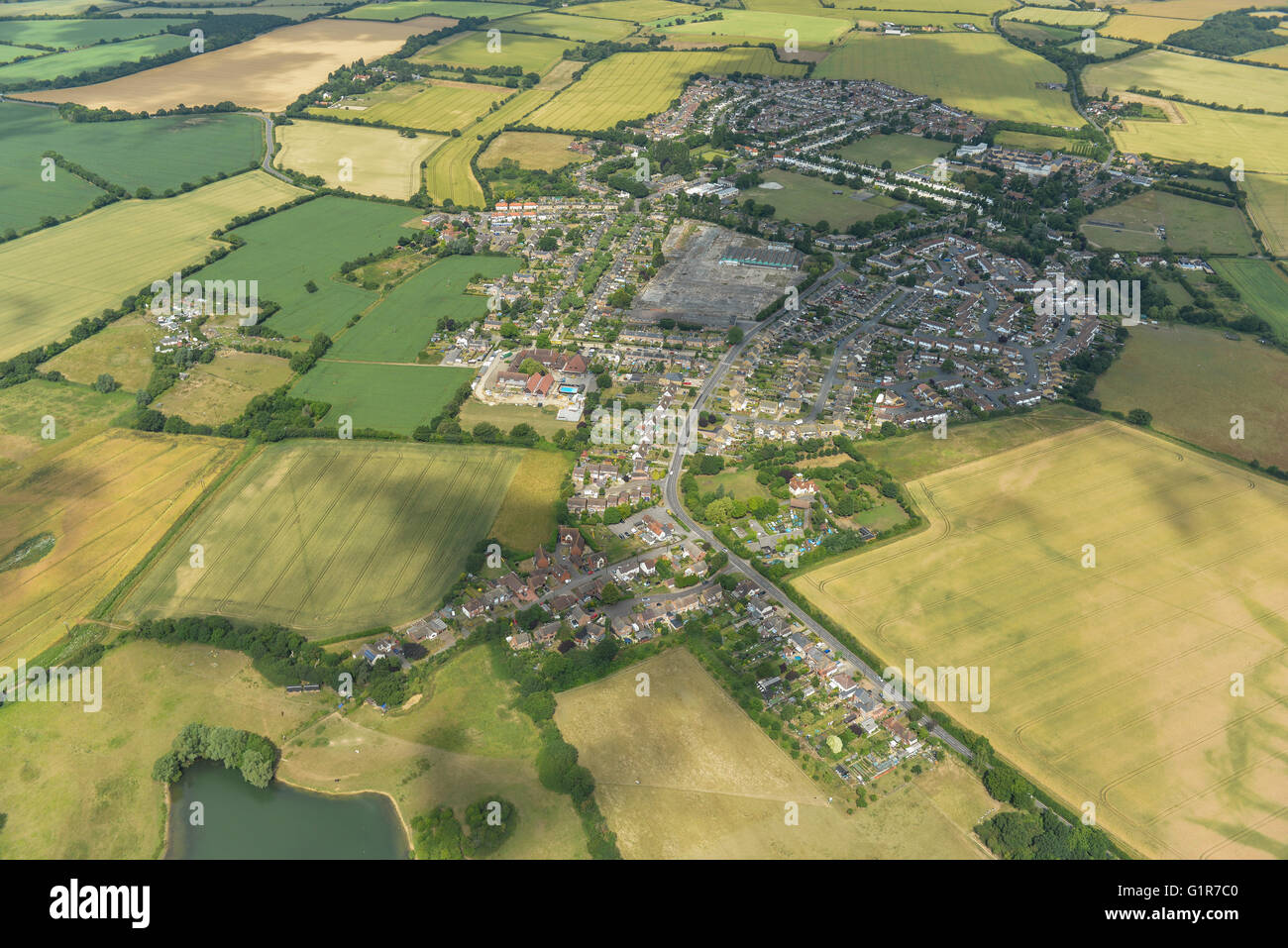 An aerial view of the village of Silver End and surrounding Essex ...