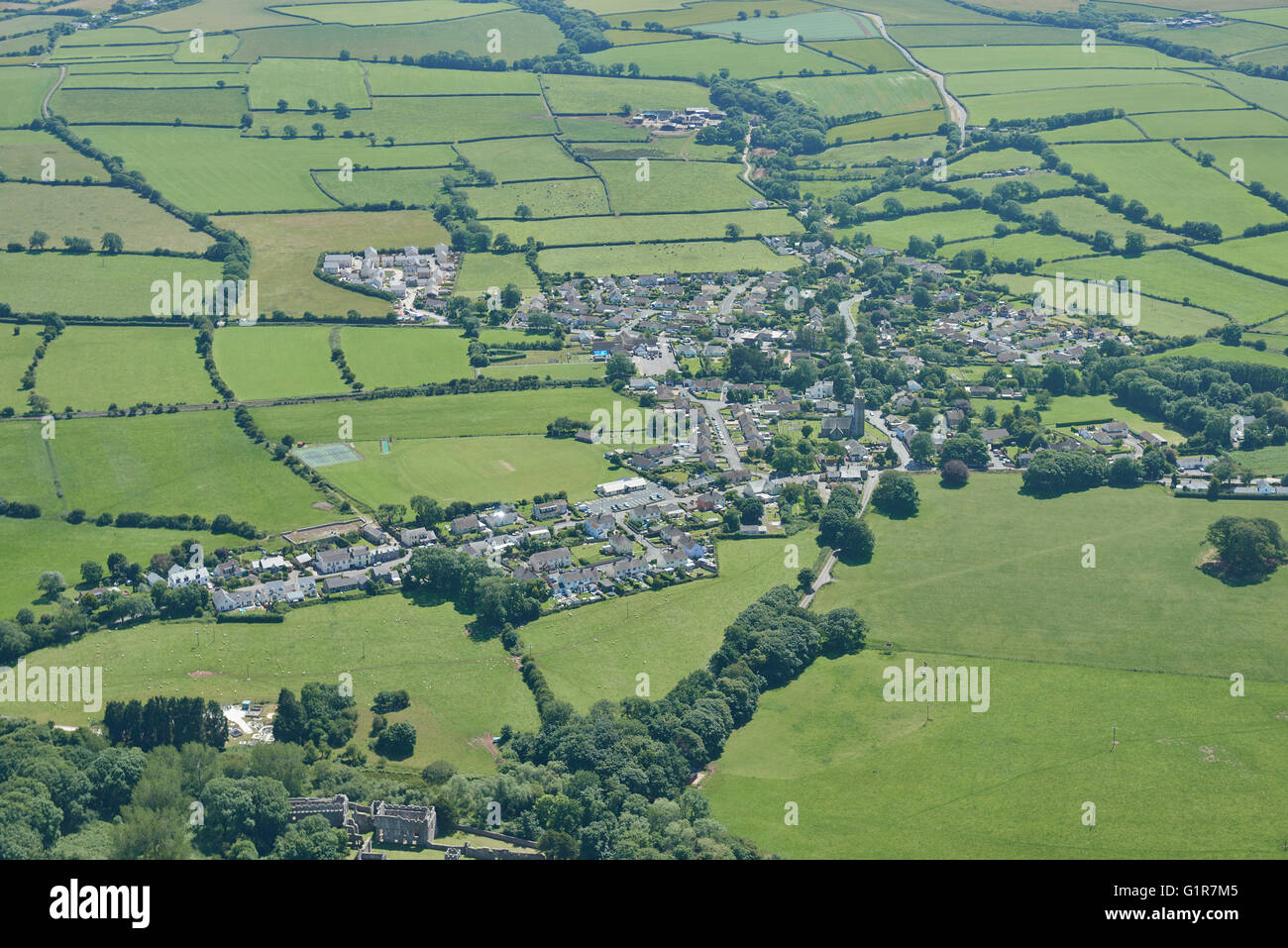 Aerial view pembrokeshire village lamphey hi-res stock photography and ...