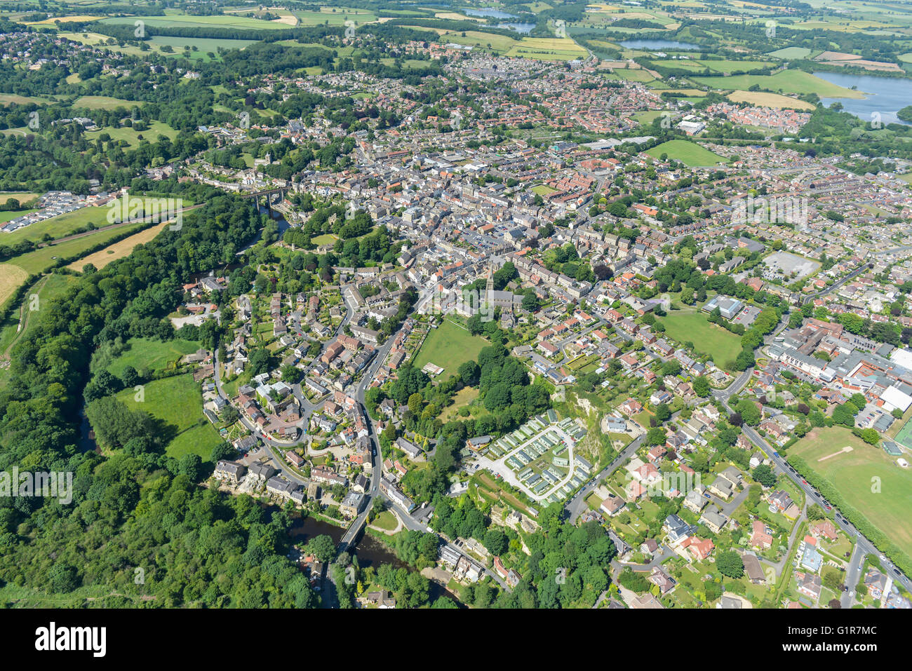 An aerial view of the North Yorkshire town of Knaresborough Stock Photo ...