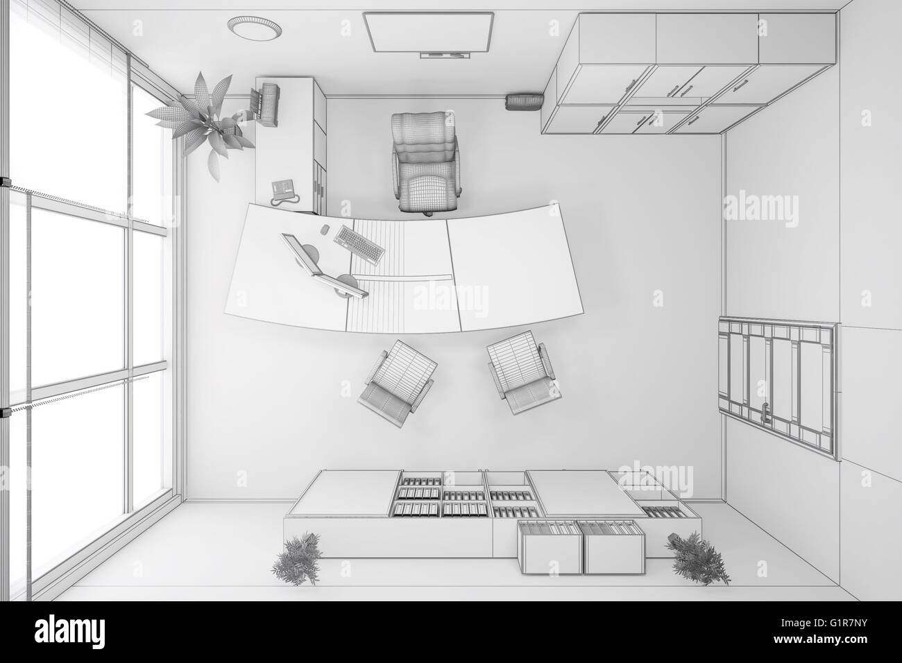 3d rendering office interior hi-res stock photography and images - Alamy