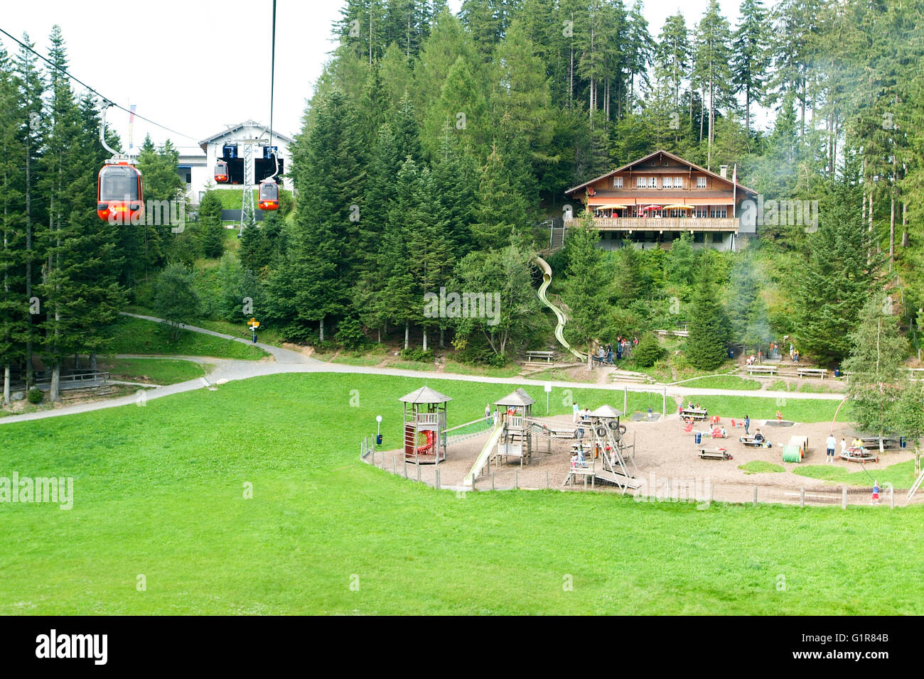 Mount Pilatus, Switzerland - 23 August 2006: Children playing in the ...