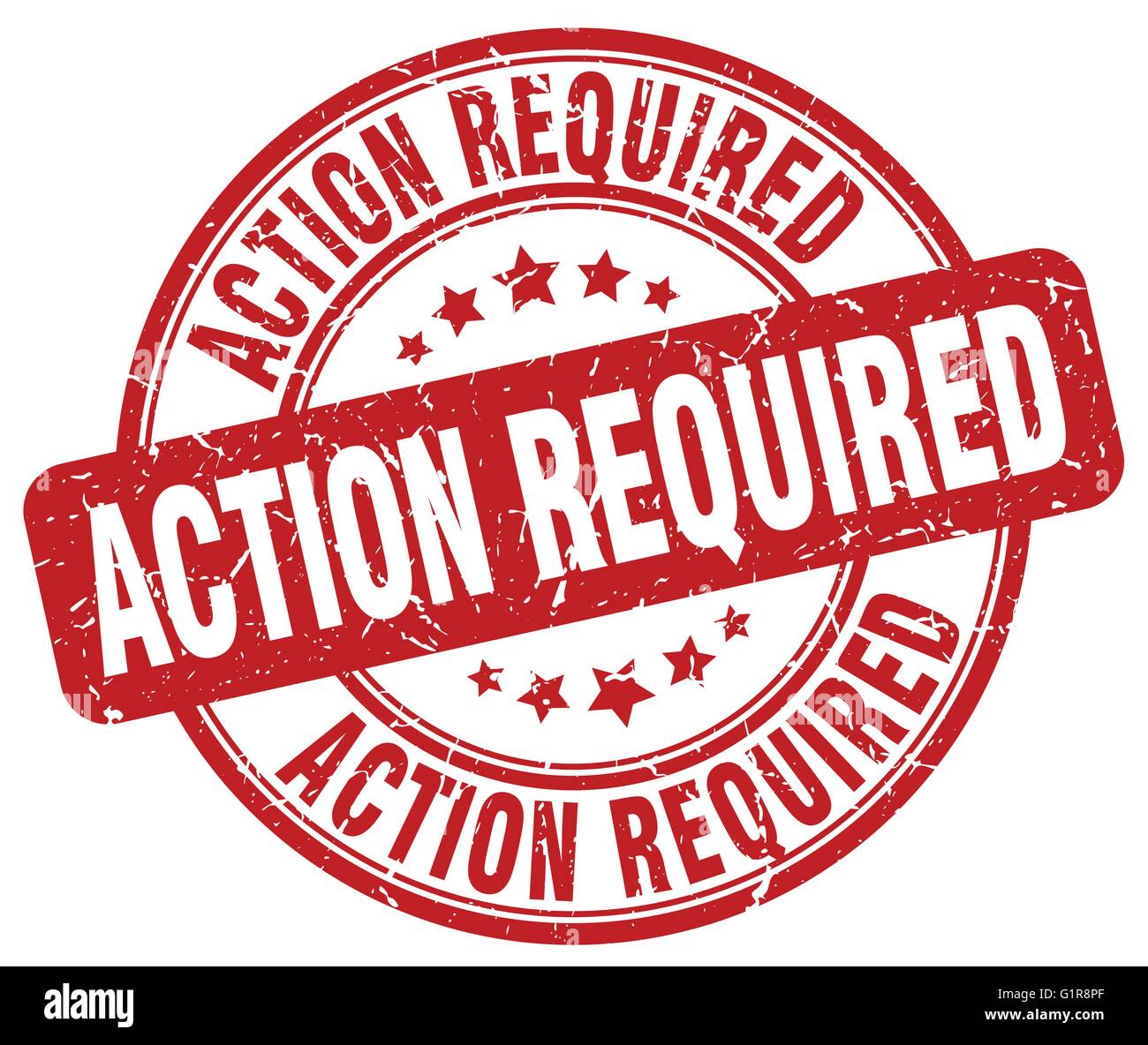 action required red grunge round vintage rubber stamp Stock Vector ...