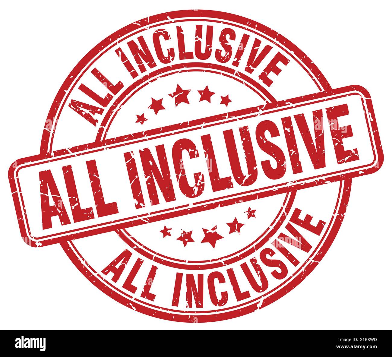 all inclusive red grunge round vintage rubber stamp Stock Vector Image ...