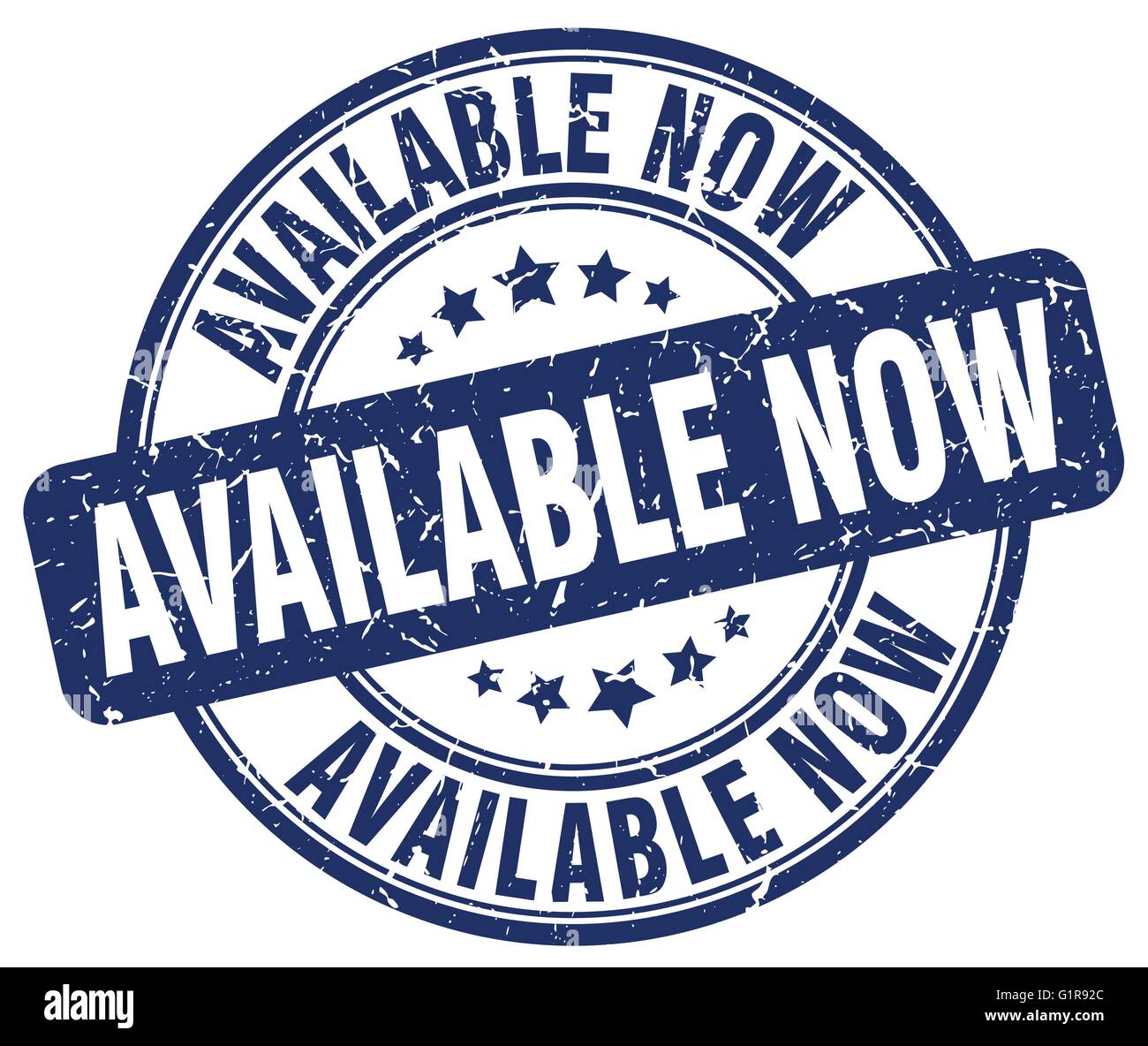 available now blue grunge round vintage rubber stamp Stock Vector Image ...