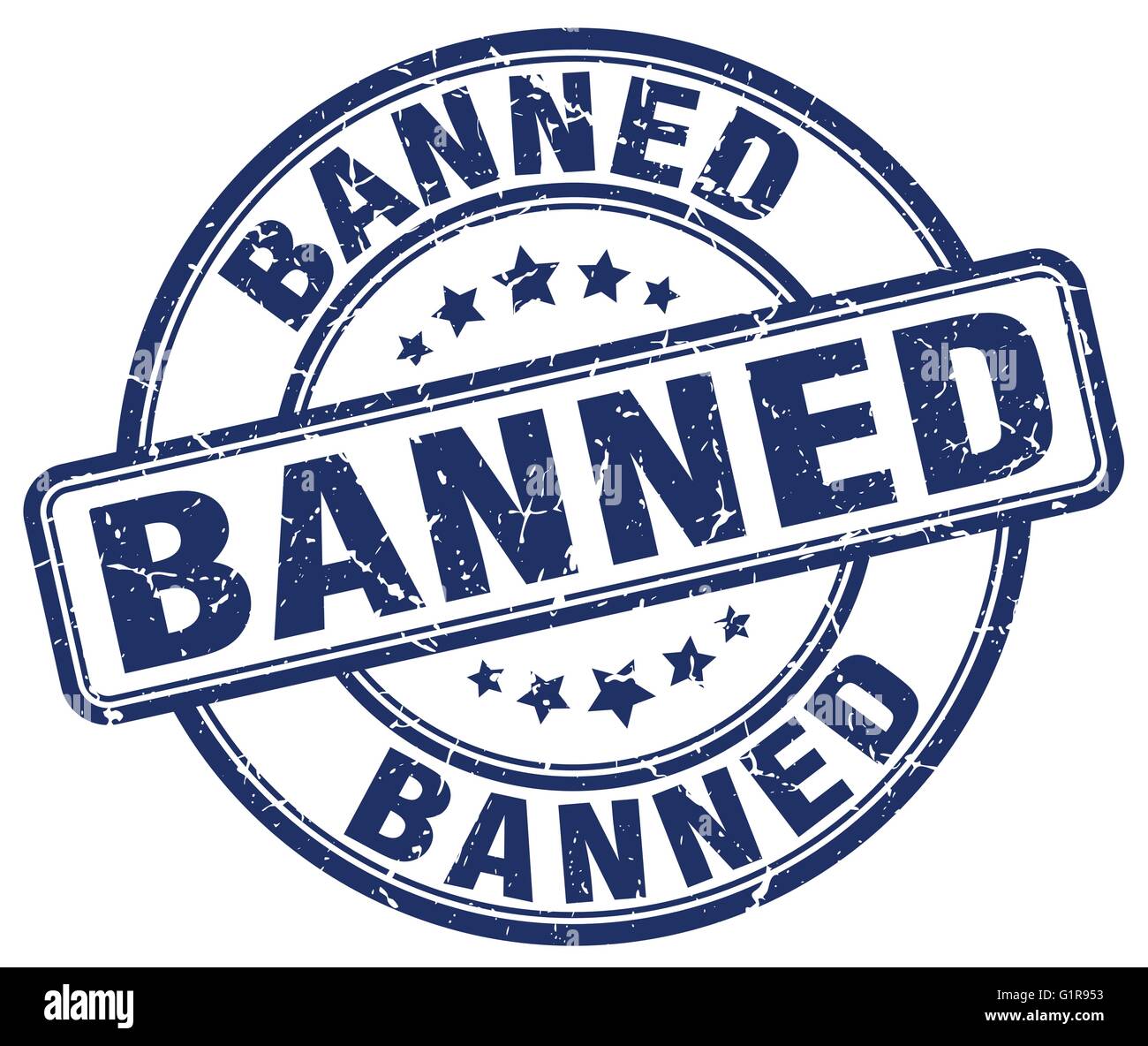 banned blue grunge round vintage rubber stamp Stock Vector Image & Art ...