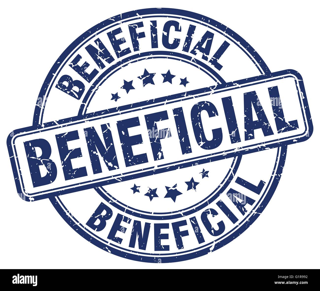 beneficial blue grunge round vintage rubber stamp Stock Vector Image ...