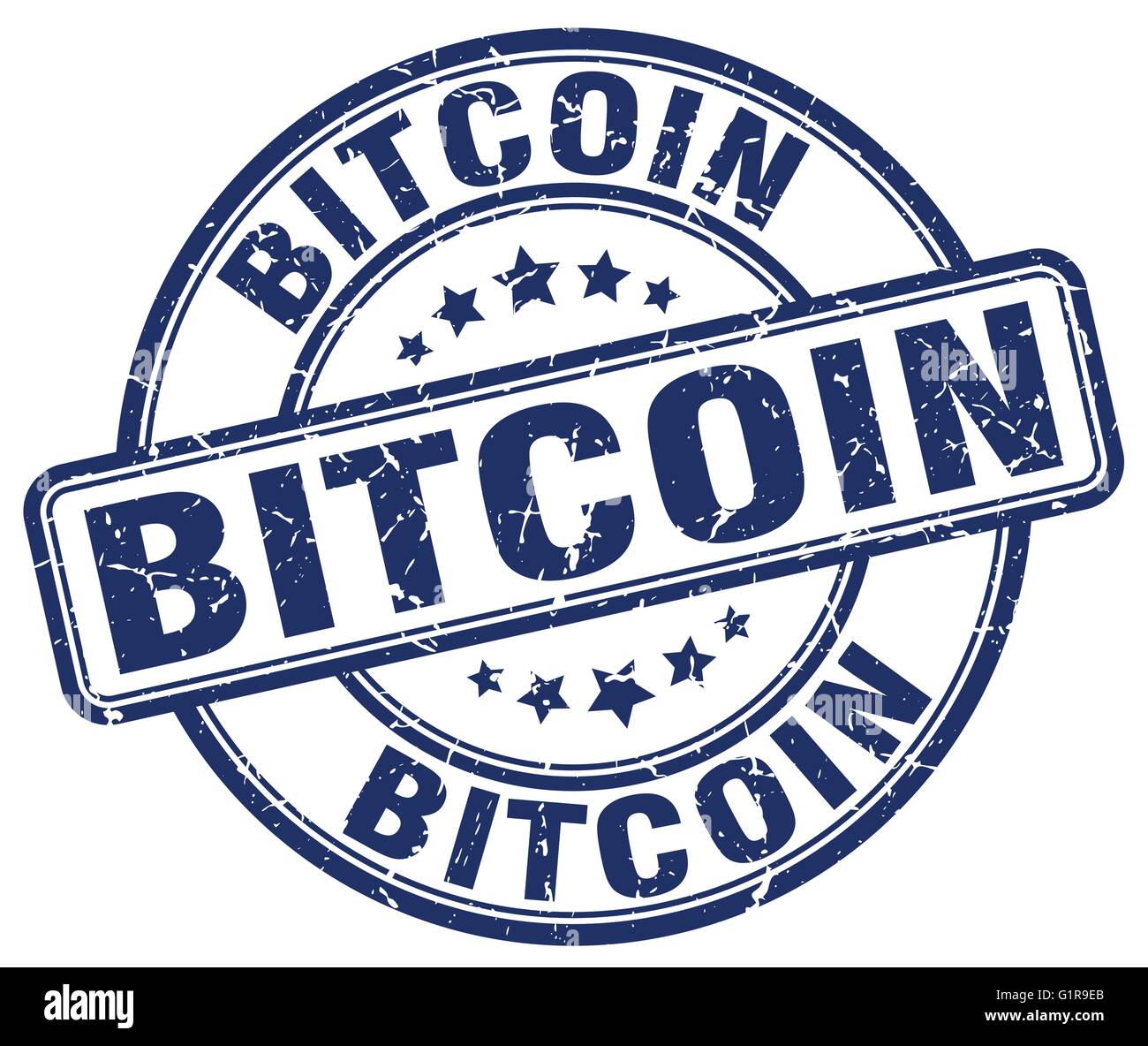 bitcoin blue grunge round vintage rubber stamp Stock Vector Image & Art ...