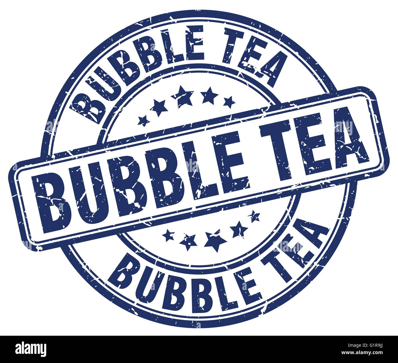 bubble tea blue grunge round vintage rubber stamp Stock Vector Image ...