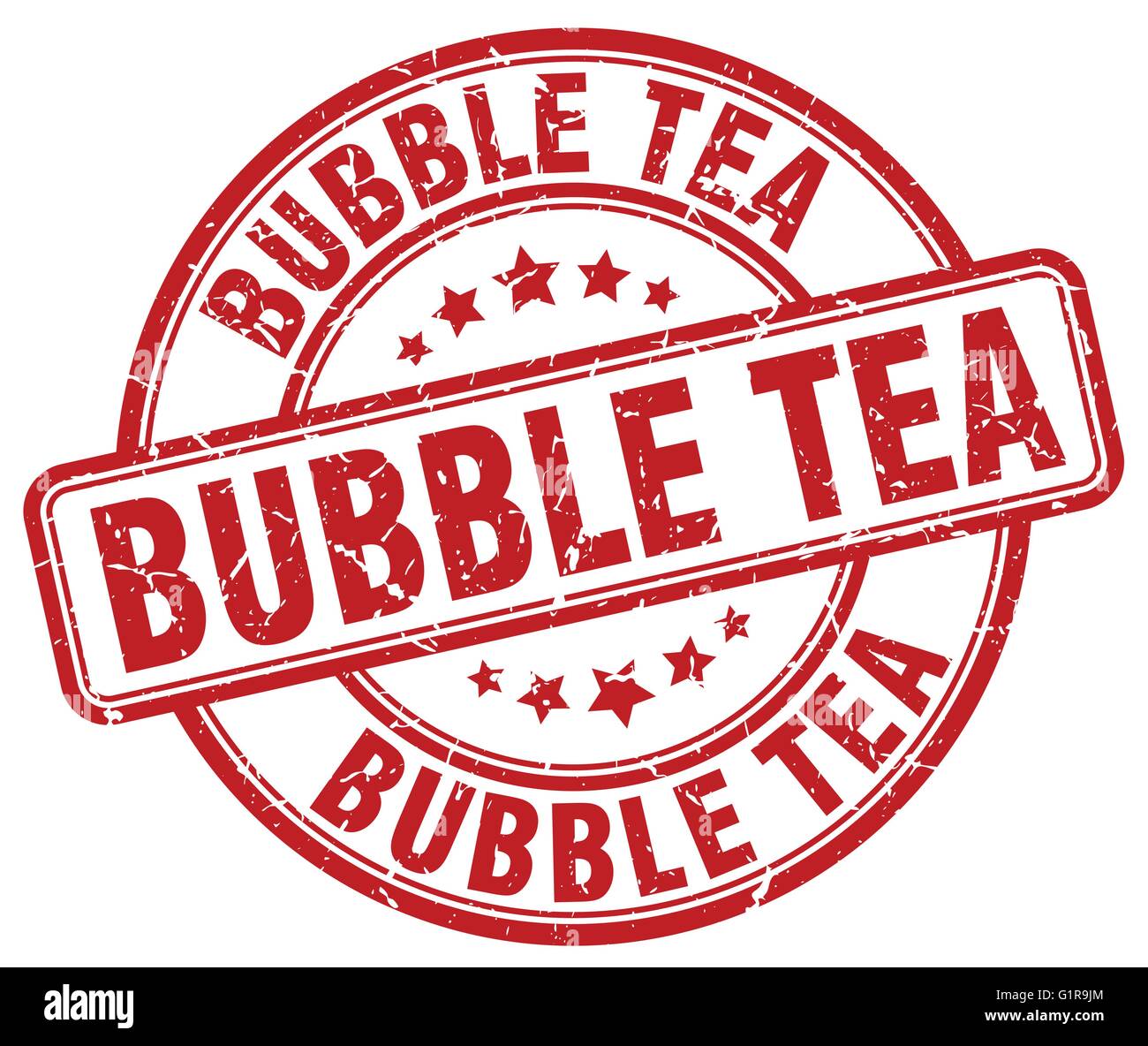 bubble tea red grunge round vintage rubber stamp Stock Vector Image ...