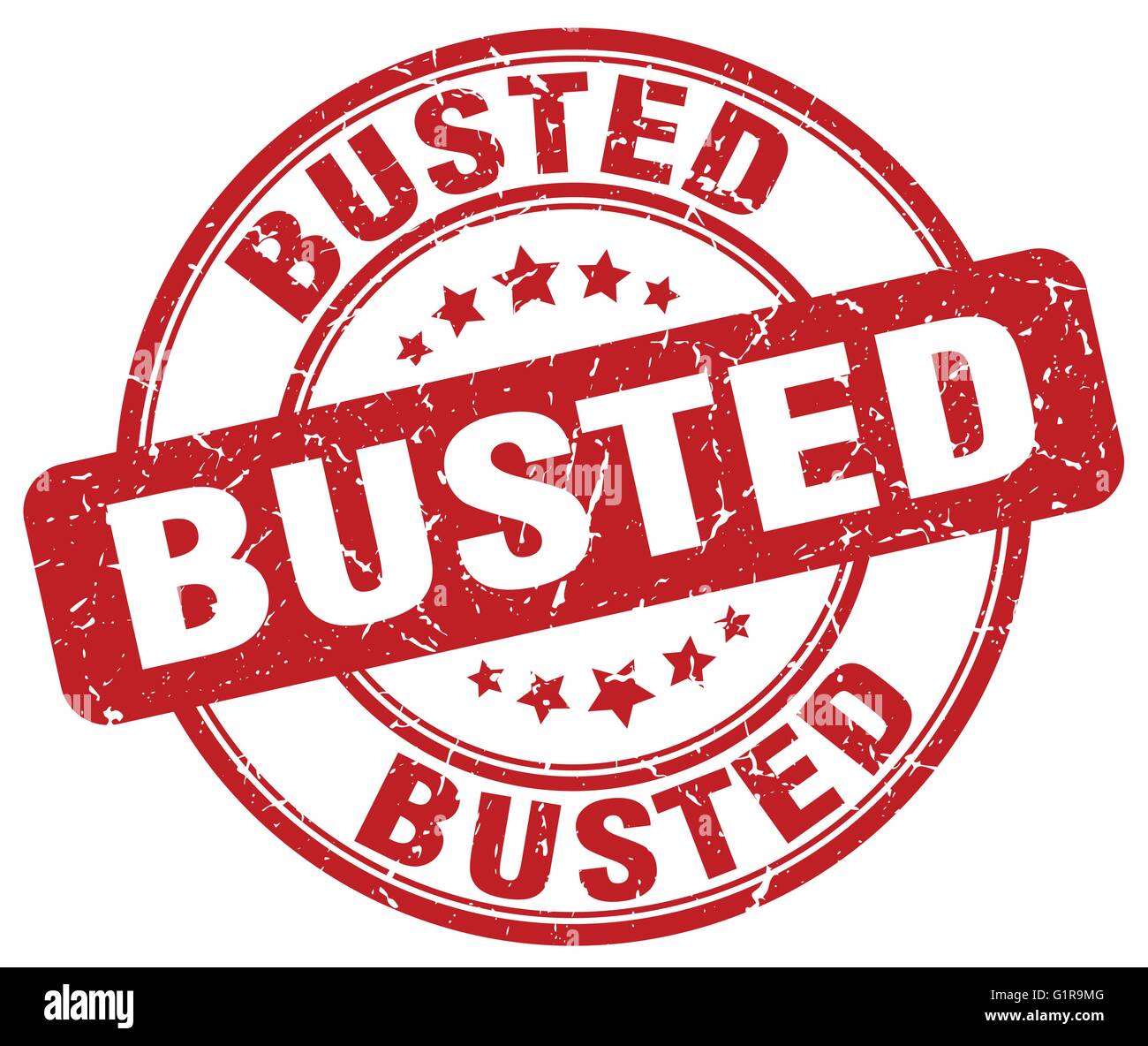 busted red grunge round vintage rubber stamp Stock Vector Image & Art ...