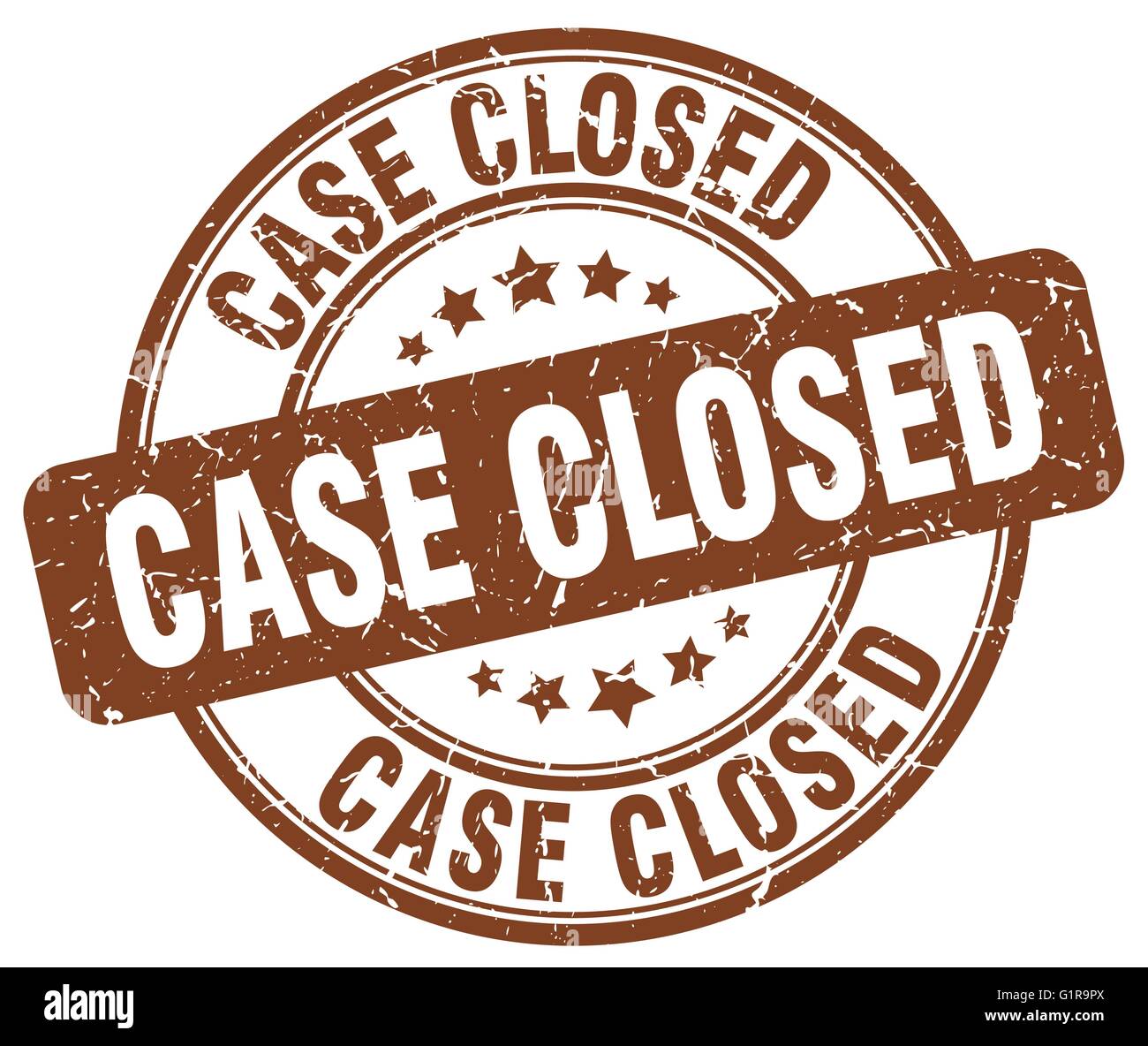 case closed brown grunge round vintage rubber stamp Stock Vector Image ...