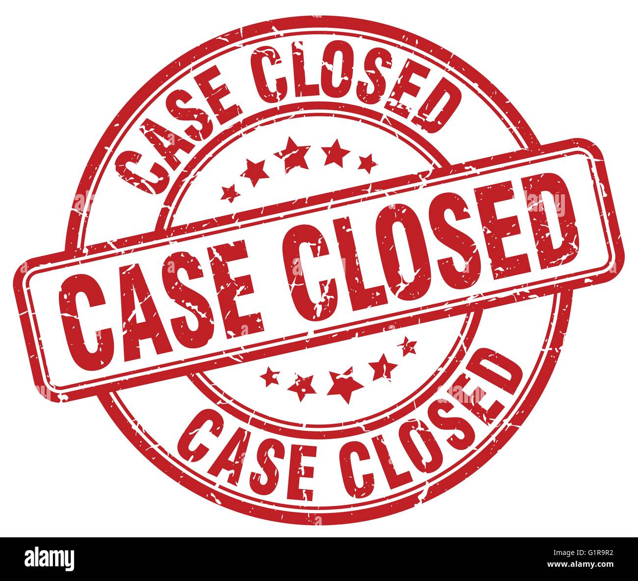 case closed red grunge round vintage rubber stamp Stock Vector Image ...